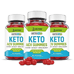 Justified Laboratories (3 Pack) Keto 24/7 ACV Gummies 1000MG with Pomegranate Juice Beet Root B12 180 Gummys