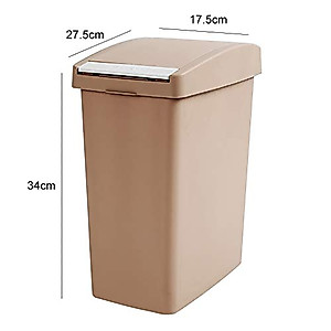 WXXGY Trash Can 10L Rectangular Touch Top Recycle Bin Recycling Waste Dustbin Kitchen Bathroom Rubbish Containers Home Office Bins/Brown