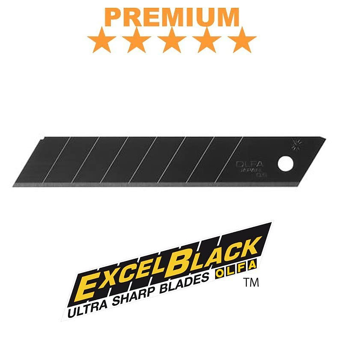 OLFA 18mm Heavy-Duty Ultra-Sharp Snap Off Replacement Blades, 10 Blades (80 segments) LBB-10B - Snap-Off Utility Knife Replacement Blades, 25% Sharper than Silver Blades, Fits most 18mm Utility Knives