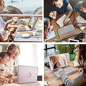 NOKBABO iPad Keyboard Case for iPad Pro 9.7 inch, 2018 iPad 6th Gen, 2017 iPad 5th Gen, iPad Air 2 & 1 case with Keyboard, 130° Smart Folio Hard Back Cover, Ultra Slim, Auto Wake and Sleep - Rose Gold