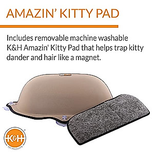 K&H PET PRODUCTS EZ Mount Window Mounted Cat Bed, Cat Window Hammock, Sturdy Cat Window Perch, Cat Window Bed Cat Furniture - Tan Cat Window Bed