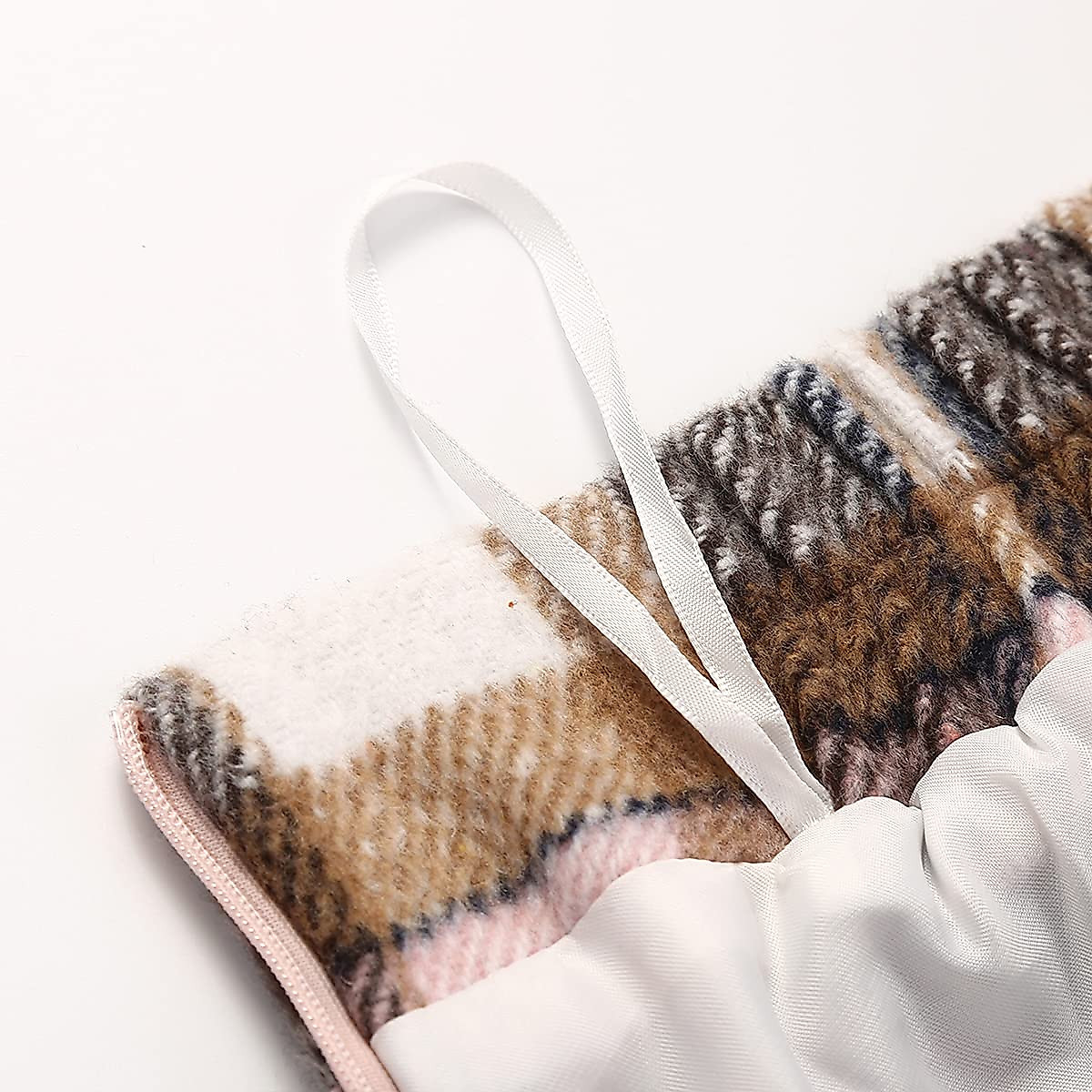 IDEALSANXUN Womens High Elastic Waist Maxi Skirt A-line Plaid Winter Warm Flare Long Skirt (Small, Long Pink 719)