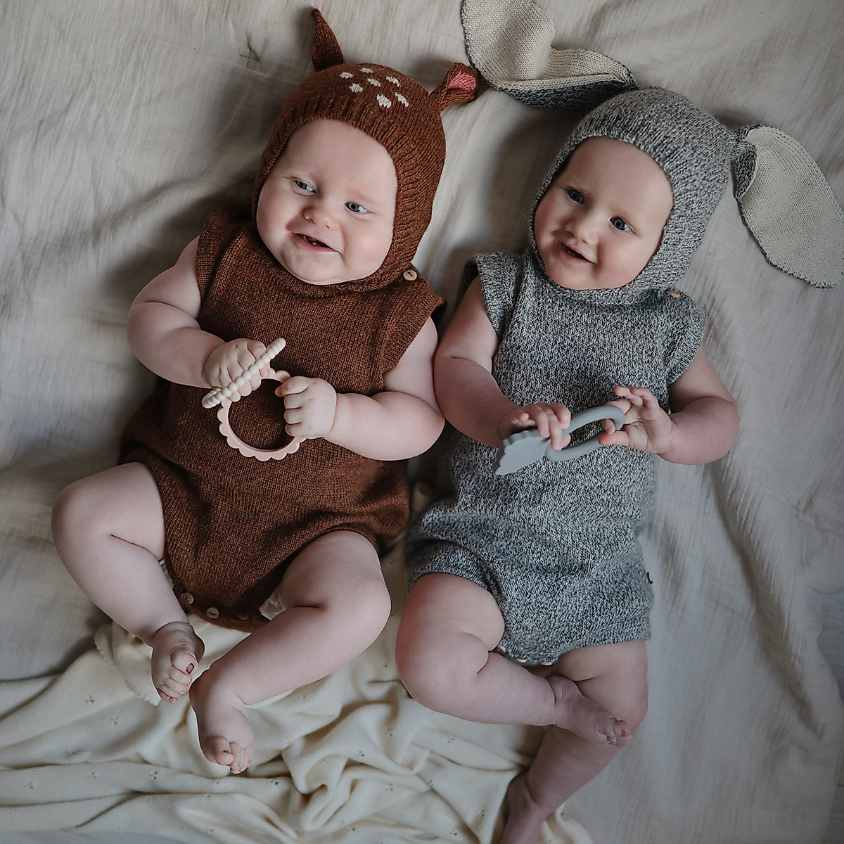 mushie Pearl Teether Bracelet | 3-Pack (Clary Sage/Tuscany/Desert Sand)