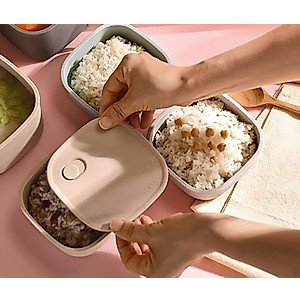 Invisioncorp 3 Set, Kitchen Microwave 27oz Food Storage Containers Set with Lid, Reusable Meal Prep Canister for Refrigerator, Freezer Oraganizer, Dishwasher Safe, Made in Korea (Light Gray)