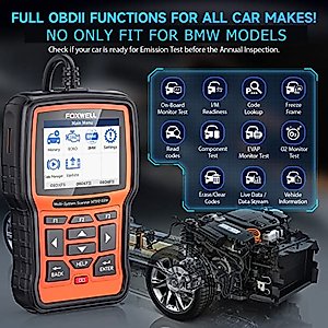 FOXWELL NT510 Elite OBD2 Scanner fit for BMW Full System Car Code Reader Diagnostic Tool with All Reset Services, Battery Registration ABS Bleed Airbag EPB Oil SAS TPS CKP Bidirectional Active Test