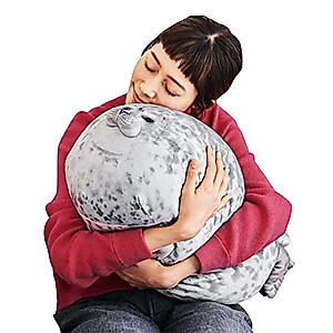 FJZFING Chubby Blob Seal Pillow, Stuffed Cotton Plush Animals Toy Cute Ocean Plush Pillows (Small (13 in)) 2