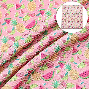 David Angie Pineapple Pattern Bullet Textured Liverpool Fabric 4 Way Stretch Spandex Knit Fabric by The Yard for Headwrap Accessories (Pineapple)