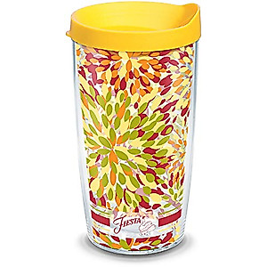 Tervis Made in USA Double Walled Fiesta Insulated Tumbler Cup Keeps Drinks Cold & Hot, 16oz, Sunny Calypso