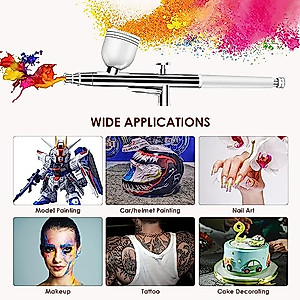 Rhinowisdom Airbrush Kit - Airbrush for Nails Cordless Air Brush Kit with Compressor, Nail Airbrush Machine for Makeup Painting Cake Decor Barbers