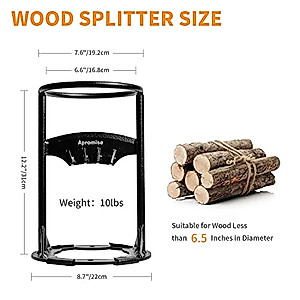 Apromise Wood Splitter - Kindling Splitter with 4 LBS Sledge Hammer and Waterproof Splitter Cover | Heavy Duty Firewood Splitter for Home, Campsite | Safer & Easier to Use & Portable