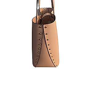 Michael Kors Manhattan Large Leather Tote Studded Bag (Powder Blush)