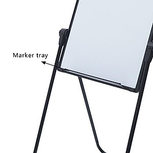 35" X 24" Double-Sided Mobile Dry Erase Board Magnetic Whiteboard Display Stand Rolling W/Marker Tray Writing 360Degree Adjustable Double Sided Flipchart Hook Foldable Framed White