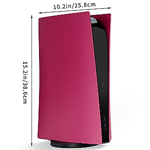 Benazcap Faceplate for PS5,Hard Shockproof Plates Face Plate Cover Side Plate Shell for PlayStation 5, Red Plates Compatible with PS5 (Disc Version)