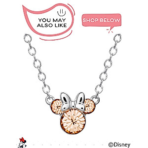 Brass Disney Womens Minnie Mouse April Birthstone Stud Earrings - Minnie Mouse Earrings - Disney Jewelry (April-Clear Crystal)