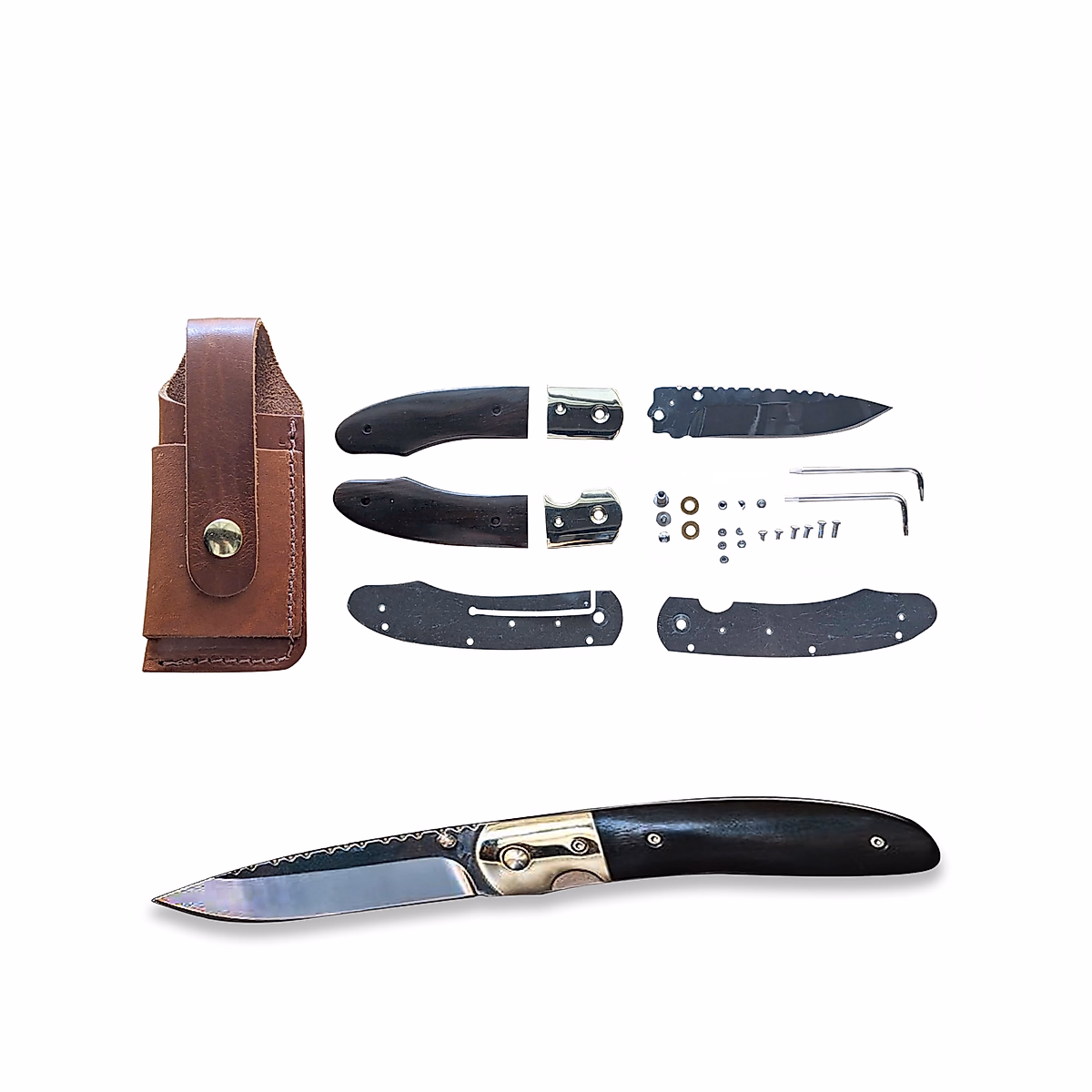 RELIC Skills | DIY Folding Knife Making Kit - Made in the USA - Gifts for Dad - Manly Gifts - Wood & Leather - New Fathers - Tools & Accessories - Camping - Family Gifts - Boys - Girls