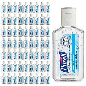 Purell Advanced Hand Sanitizer Refreshing Gel, Clean Scent, 1 fl oz Travel Size flip-Cap Bottle (Pack of 72) - 3901-72-CMR