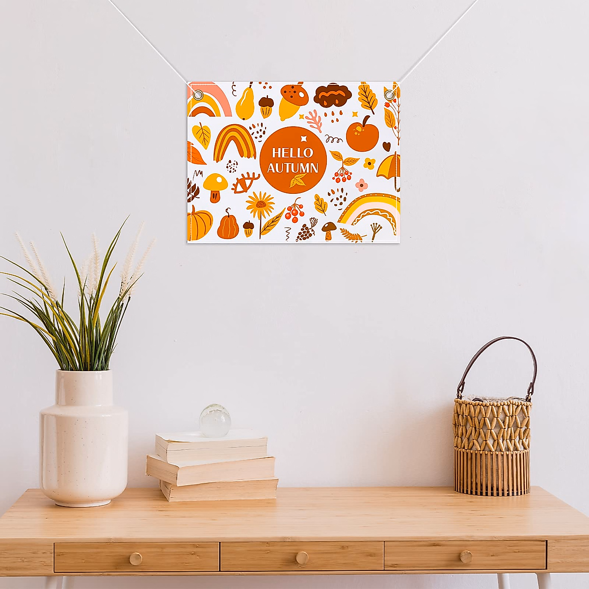 6 Pcs Sublimation Blank Printing Wall Banner 15.75 x 11.82 Inch Hanging Flags Blank Banner Easy Hang Canvas Banner Decorative DIY Banner for Indoor Outdoor Baby Shower Wedding Classroom Decor