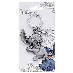 Disney Stitch Pewter Key Ring Silver, 3"