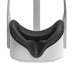 AMVR Face Cushion Pad Replacement for Oculus Quest 2, Silicone Face Cover for Quest 2 Headset, Sweatproof Washable Lightproof Anti-Leakage VR Face Plate Mask Accessories (Black, Only Cover)