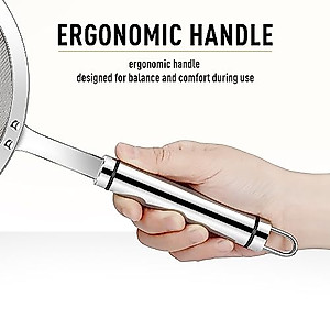 6.3 Inch Fine Mesh Strainers, Practical Size 304 Stainless Steel Sieve Sifters, Metal Food Strainers with Sturdy Handles, Excellent for Sifting Dry ingredients, Flour, Pasta, and Rice