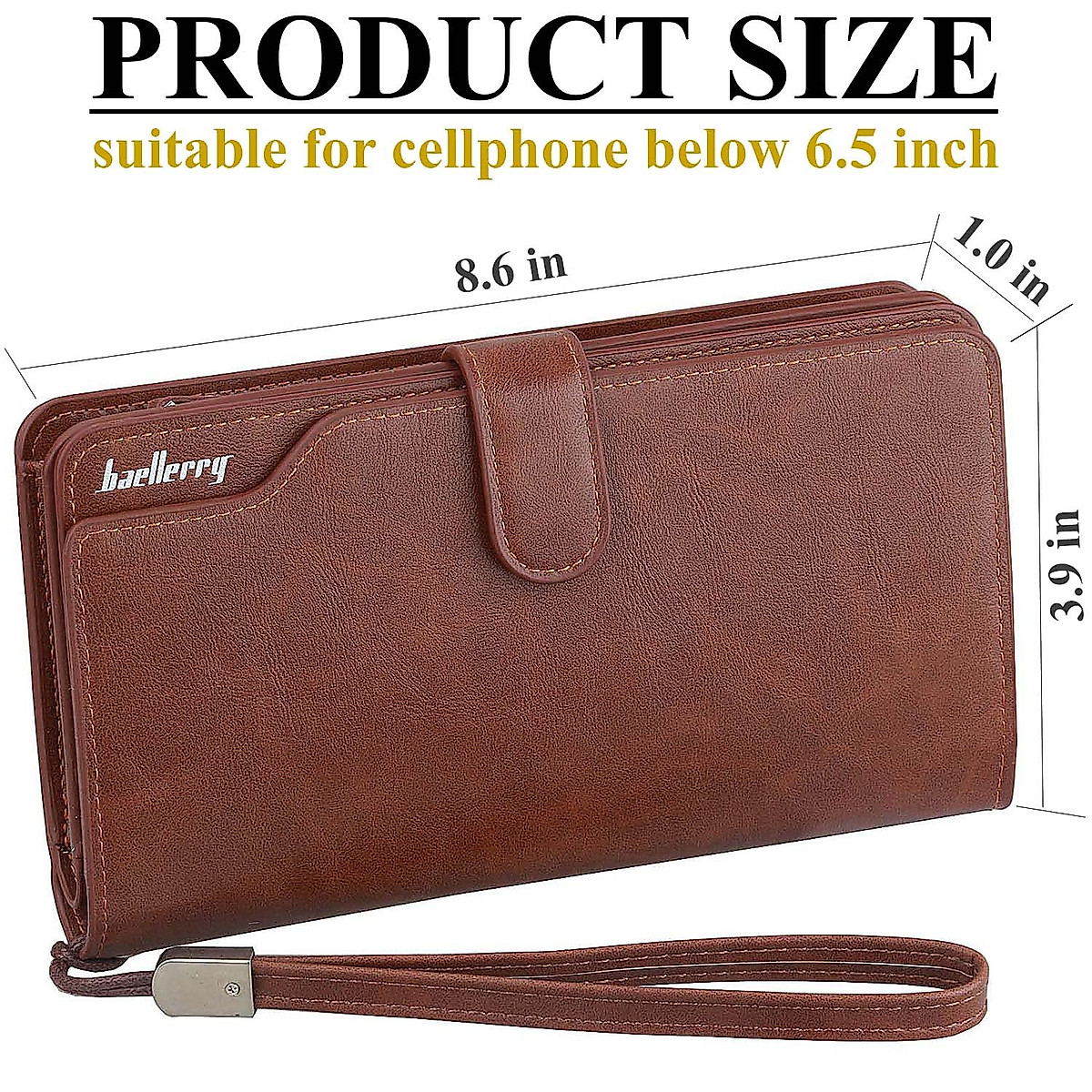 Coolstar Wristlet Wallets for Women Men's Clutch Wallet Large Capacity Leather Purse Business Credit Card Holder (2-Dark Brown)