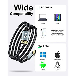 Fastdot USB C to HDMI Cable 6ft/1.8M (4K@30Hz), Thunderbolt 3 Compatible USB Type C HDMI Cable Compatible for MacBook Pro MacBook Air iPad Pro iMac ChromeBook Pixel