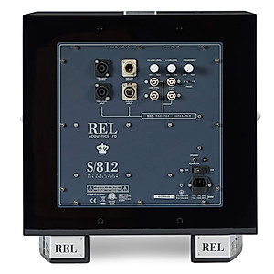 REL Acoustics S/812 Subwoofer, AirShip Wireless Compatible, Black Lacquer