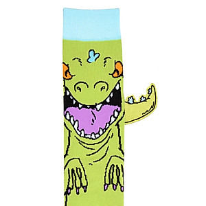 Hyp Rugrats Reptar with Embellished Tail Cosplay Men's Crew Socks
