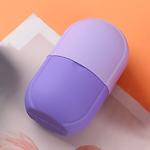 Ice Roller Mold-Ice Roller for Face and Eye，Beauty Cube Brighten Skin &Enhance Natural Glow &Remove Fine Lines，Facial Beauty Ice Roller Skin Care Tools (Oval, purple)