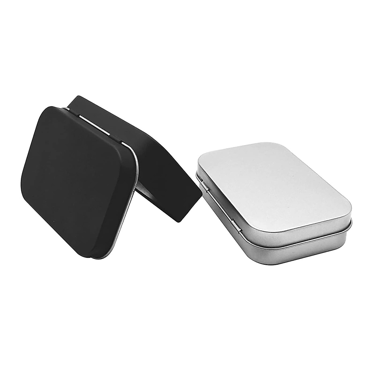 CYISONAL 4 Pcs Metal Hinged Tin Box Container Mini Portable Small Storage Container Kit with Lid for Home Storage,3.9x2.3x1.1 Inch