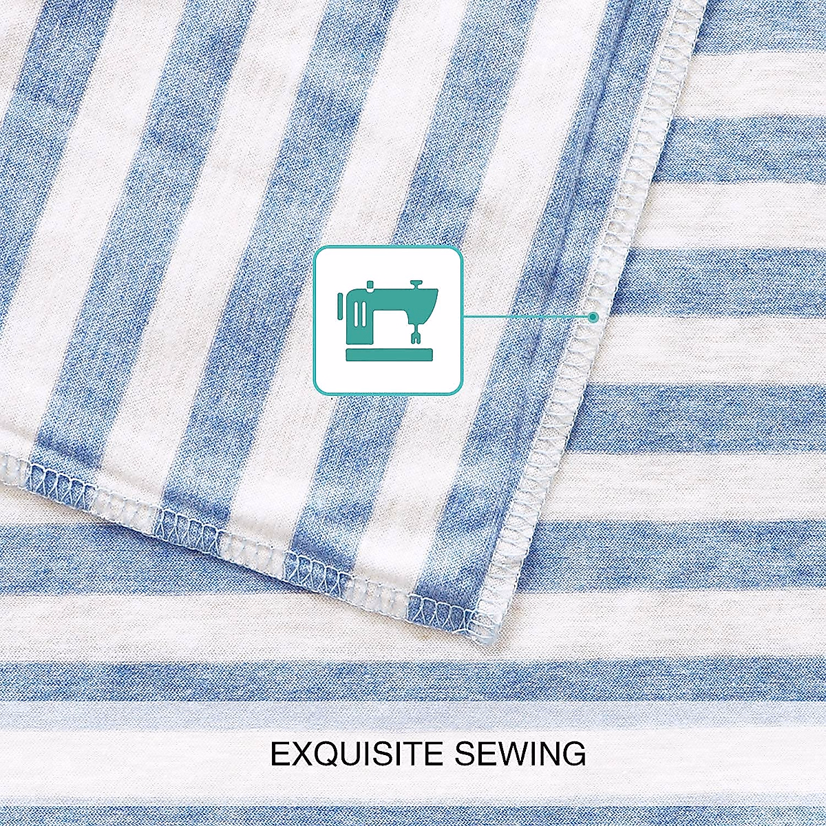 NTBAY 2 Pack Cotton 13" x18" Pillows with Toddler Organic Cotton Pillowcases, Soft Kids Crib Pillows for Sleeping with Envelope Closure Baby Travel Pillow Cases in Daycare Preschool, Blue Striped