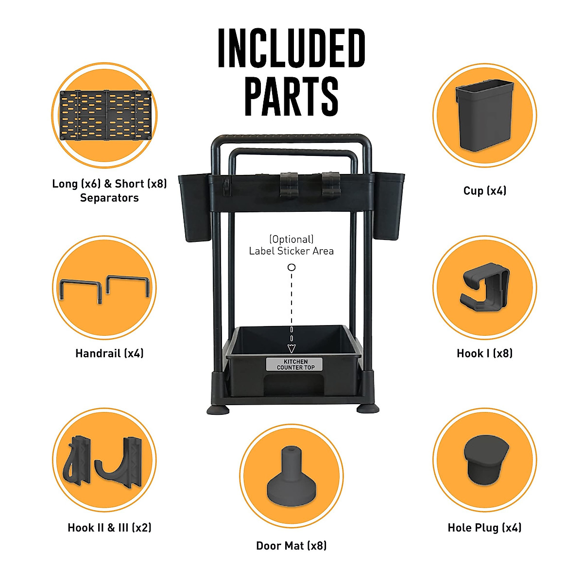 Under Sink Bathroom and Kitchen Cabinet Organizer, Countertop organizer, 2-Tier Sliding Large Capacity Storage Drawer With Hooks, Bathroom And Kitchen Organization And Storage, Multipurpose organizer