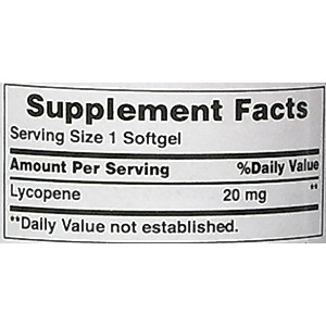 Lycopene Softgel 20 Mg, Promotes Prostate and Heart Health, 60 Count by Puritan's Pride