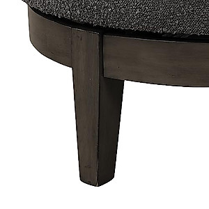 Goohome 360 Degree Swivel Wingback Accent, Comfy Upholstered Sherpa Fabric Seating Armchair with Rubberwood Legs for Living Room, Leisure Arm Chair for Lounge, Dark Grey