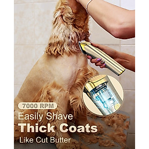 oneisall Dog Clippers for Grooming for Heavy Thick Coat, 2 Speed Low Noise Dog Grooming Kit Rechargeable Cordless Dog Trimmers with Metal Blade for Dogs,Pets