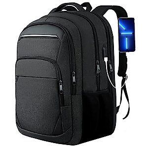 TEDNETGO Backpack, Travel Backpack, Laptop Backpack, 17 Inch waterproof Airline Approved Business Travel Backpack Gifts for Women & men, Durable Anti Theft College School Backpack Fits Laptop, Black