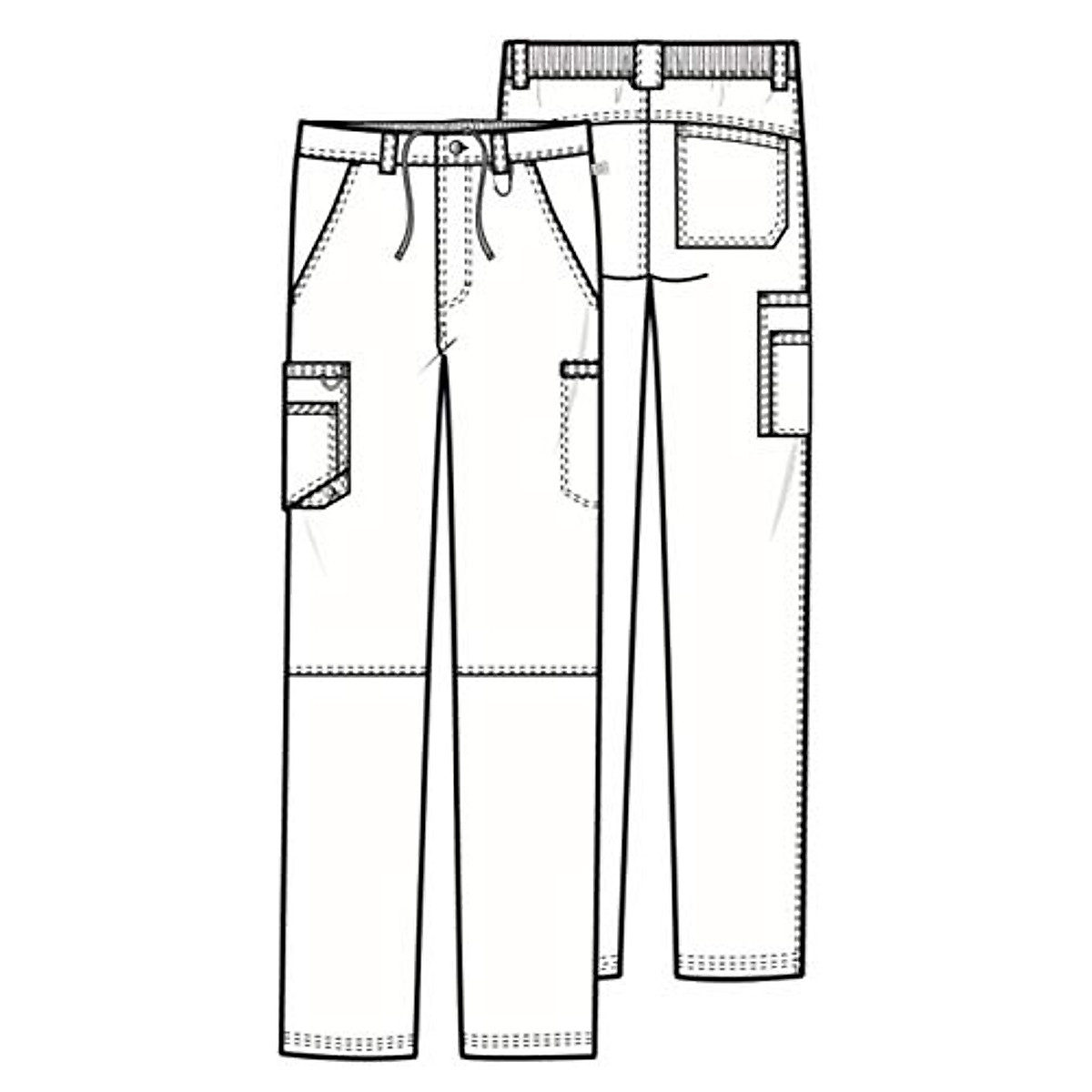 Cherokee Men's Scrub Pants Modern Fit 6 Pockets Tapered Leg with Drawstring CK200A, M, Black