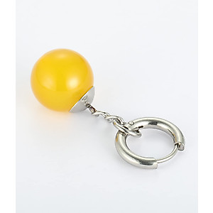 TOKYO HARVEST Natural Gemstone Agate and Stainless Steel Earrings Hypoallergenic & Nickel Free Jewelry (Yellow)