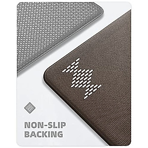 Color G Kitchen Rugs Set 2 Piece Kitchen Runner, Floor Mat, Cushioned Anti Fatigue Non Skid Waterproof Comfort Standing Kitchen Rug, 17"x29"+17"x59", Grey