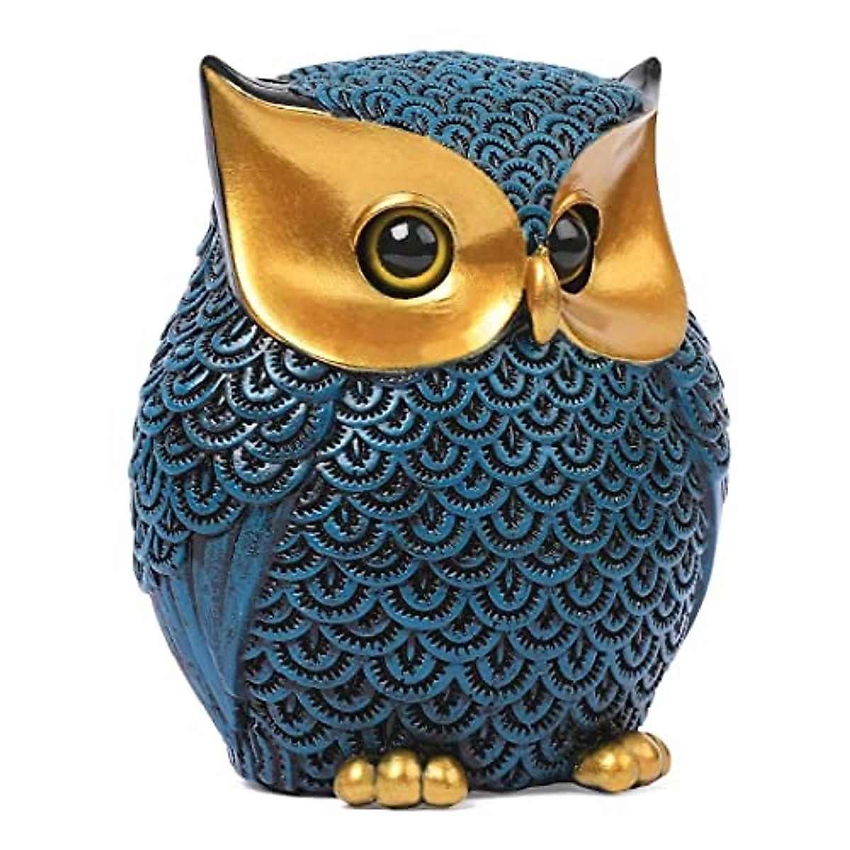 Artpaul Owl Statue Home Decor Accents Small Decor Items for Shelf Owl Figurines Home Decorations for Living Room Office Bedroom, Gifts for Owl Lover (Blue)