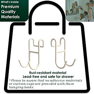 Jovware White Shower Caddy Hooks, Shower Caddy White Razor Hooks, Razor Hanger for Shower, White Shower Shelf Hooks, Shower Hooks for Loofah, Razor Holder 2 Pack Open