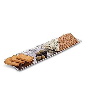 Arthur Court Olive Pattern Sand-Cast Aluminum Oblong Serving Tray / Platter 19 inch x 5.5 inch