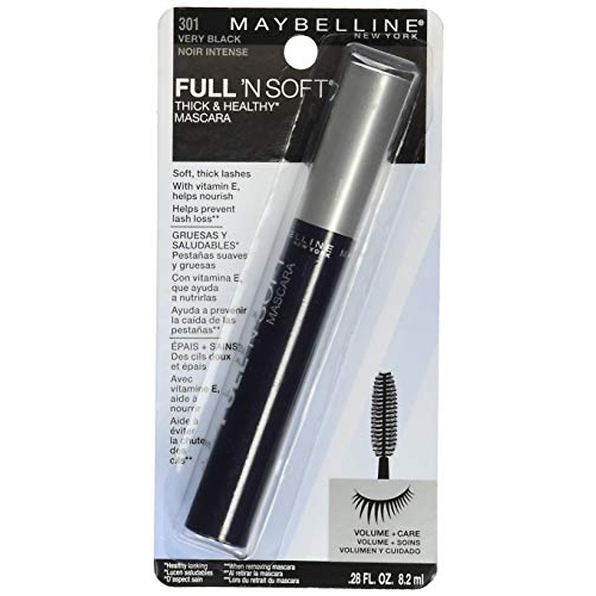 Maybelline New York Full 'N Soft Washable Mascara, Very Black, 1 Count