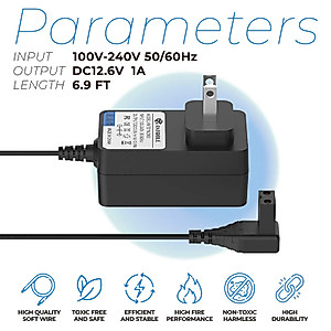 ANTOBLE 12.6V Charger Compatible with Aiper Seagull 1000 600 Smart Pool Cleaner Power Adapter Cord Replacement Parts Pool Vacuum Power Supply for Aiper HJ1103J Automatic Robotic Vac Cleaner Charger