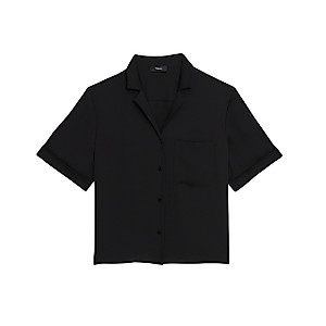 Theory Women's Short-Sleeved Camp Shirt, Black