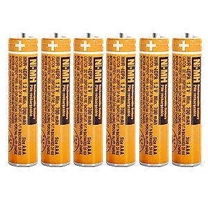 EOCIK 6 Pack HHR-4DPA NI-MH Rechargeable AAA Batteries for Panasonic 1.2V 700mAh AAA Rechargeable Battery for Cordless Phones