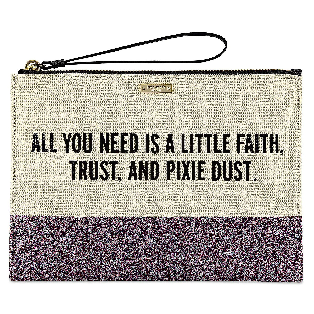 Peter Pan ''All You Need is a Little Faith, Trust, and Pixie Dust'' Canvas Glitter Clutch by kate spade new york