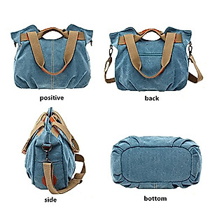 coofig Womens Canvas Handbags Bulk Hobo Tote Bags Vintage Retro Casual Shoulder Bags(Wine Red)