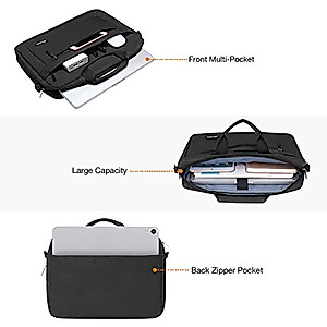 MOSISO Laptop Shoulder Messenger Bag Compatible with MacBook Air/Pro,13-13.3 inch Notebook,Compatible with MacBook Pro 14 2023-2021 A2779 M2 A2442 M1 with Adjustable Depth at Bottom, Black