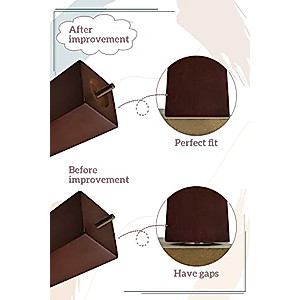 6 Inch Wooden Sofa Legs Set of 4, Brown Square Wood Furniture Feet Couch Legs, Mid Century Modern Dresser Replacement Feet for Chair Cabinet Armchair Recliner Table Or Home DIY Projects Bun Feet